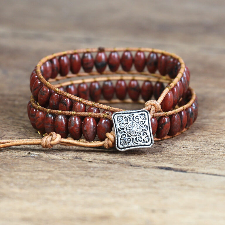 Wikkelarmband Red Dot Stone - Moodadventures