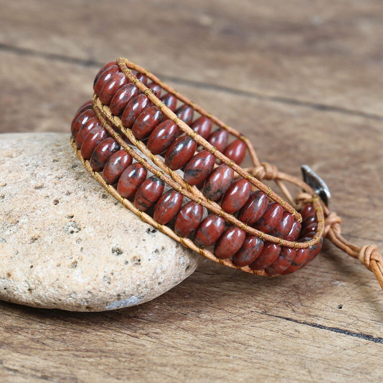 Wikkelarmband Red Dot Stone - Moodadventures