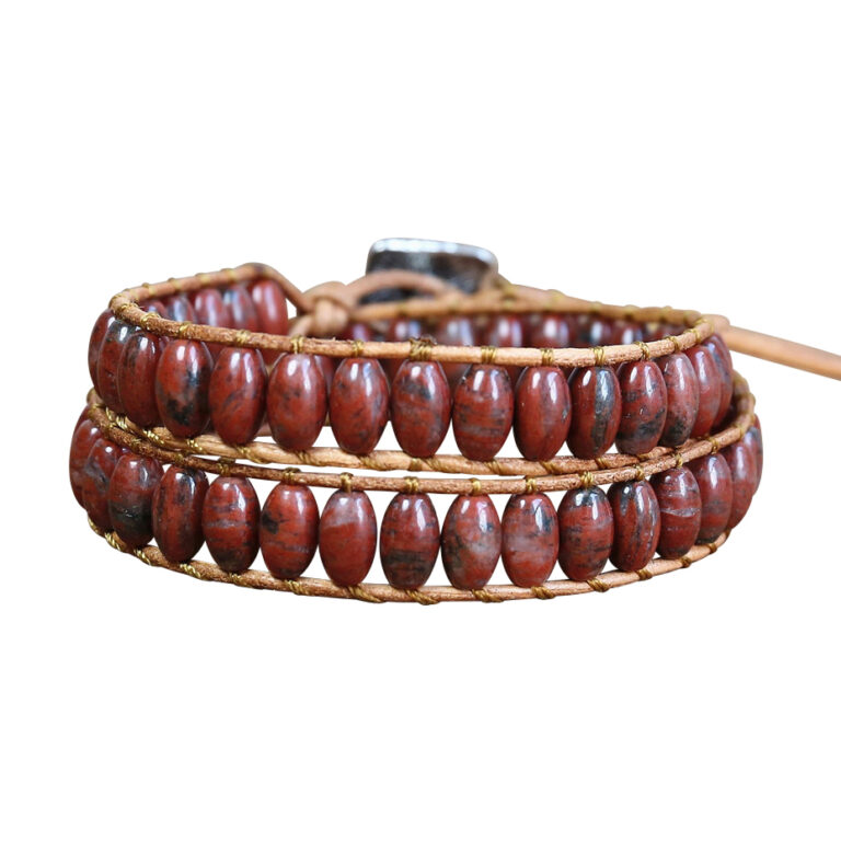 Wikkelarmband Red Dot Stone - Moodadventures